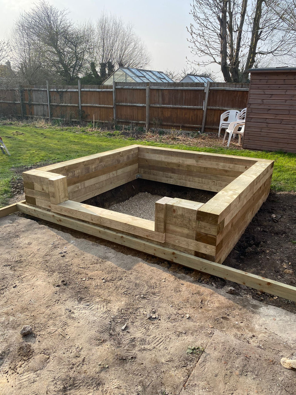 2.6 x 2.6 Metre Railway Sleeper Pond Kit - Easy DIY Garden Pond ...